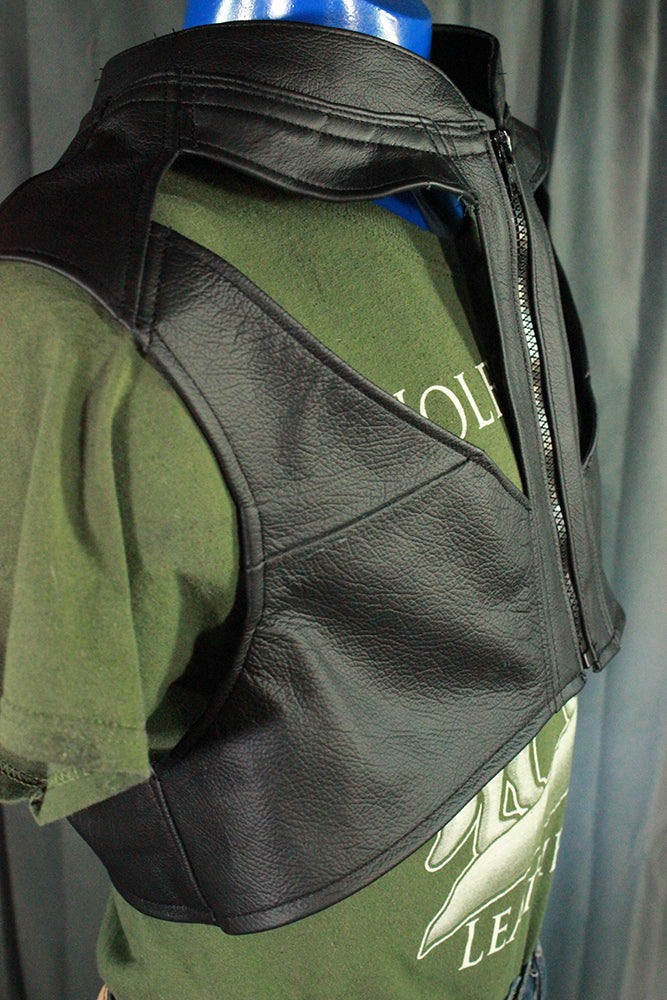 Open-Paneled Bolero Vest in Black – Wolfstryker Leather