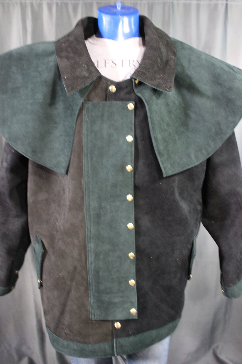 Suede Leather Duster (shortened) with Mantle – Wolfstryker Leather