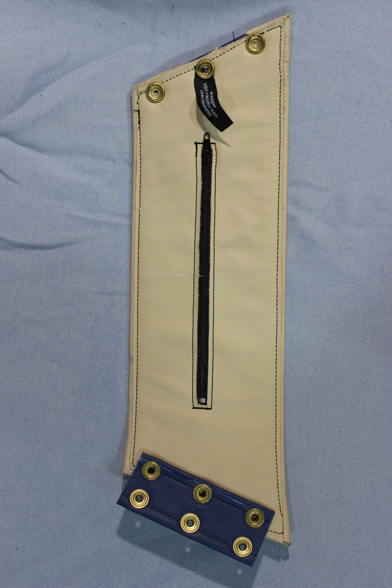 White and Blue Bracers – Wolfstryker Leather