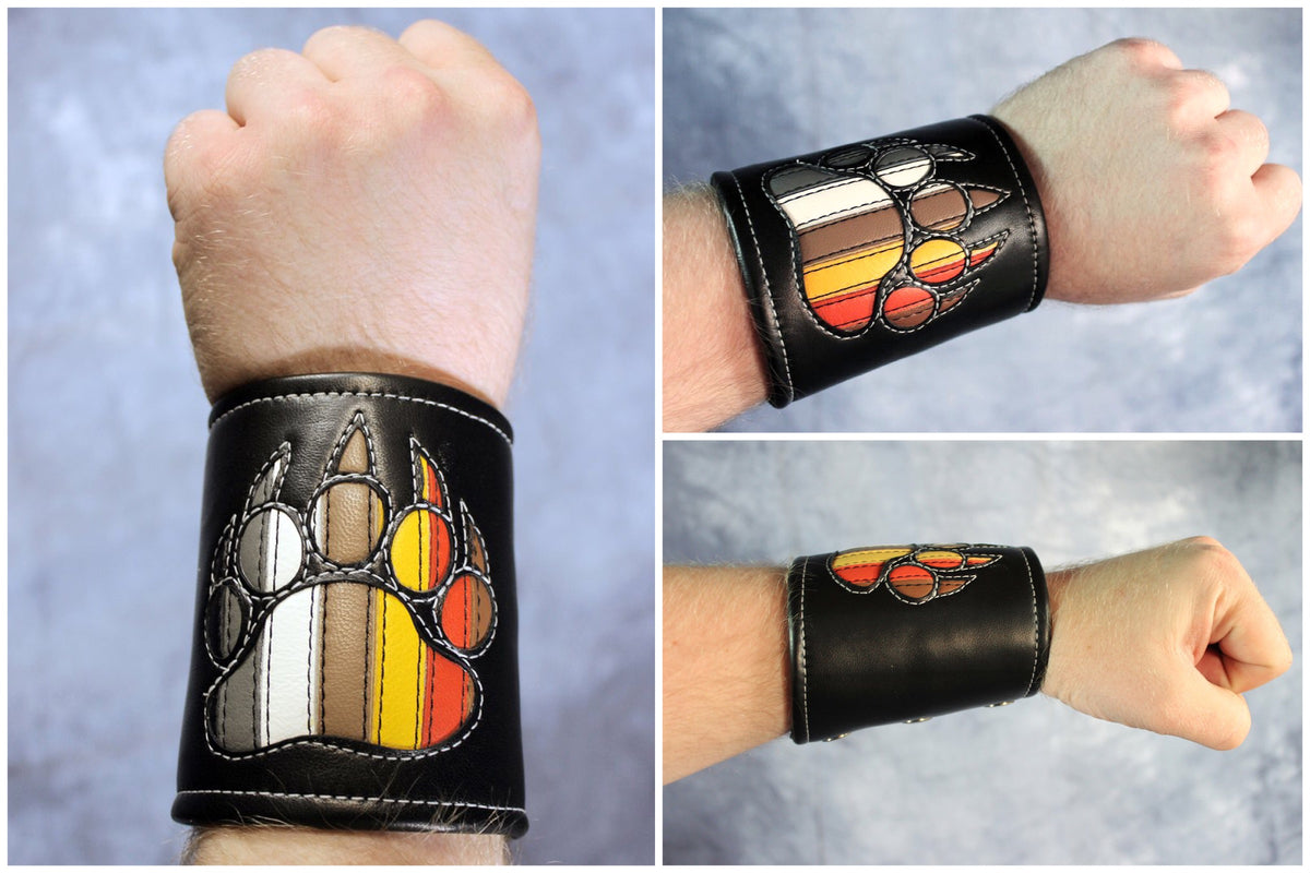 Bear Pride Bracers - Pair – Wolfstryker Leather