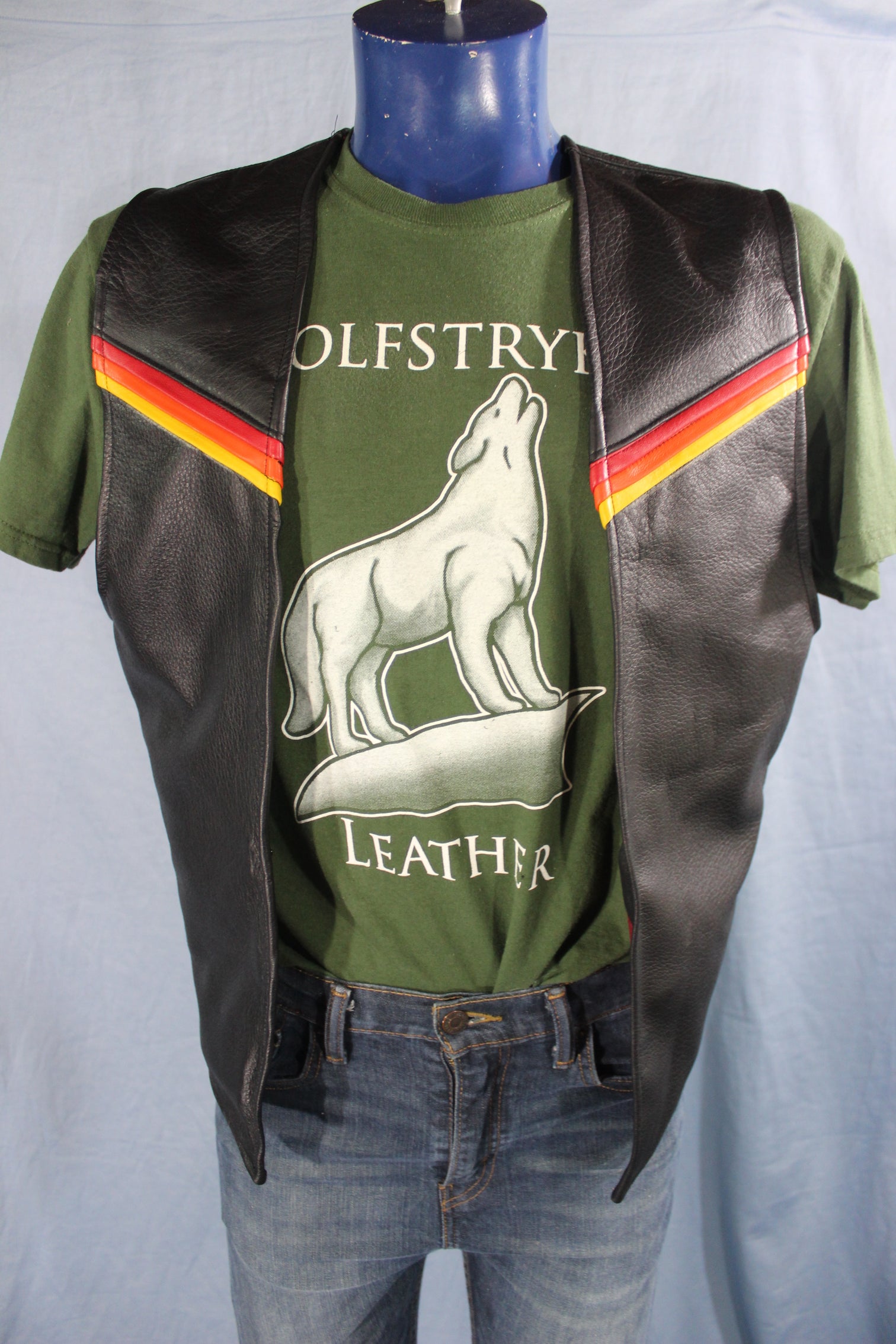 Bar Vest with 3 Shoulder Stripes – Wolfstryker Leather