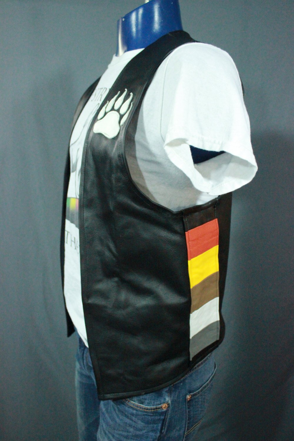 Hand Made Leather Bear Pride Vest – Wolfstryker Leather
