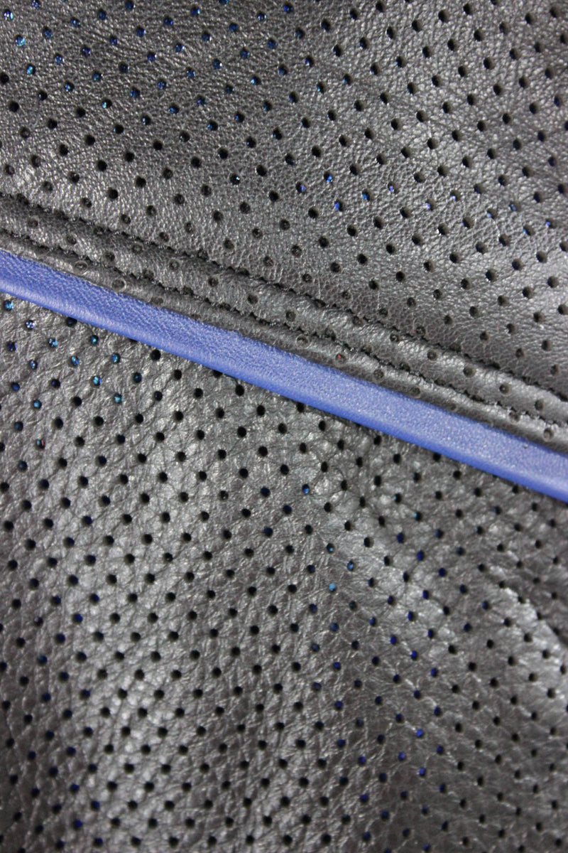 Hand Made Leather Pin Vest with Blue Highlights – Wolfstryker Leather