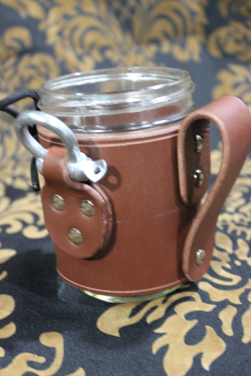 Leather wrapped mason jar mugs – Wolfstryker Leather